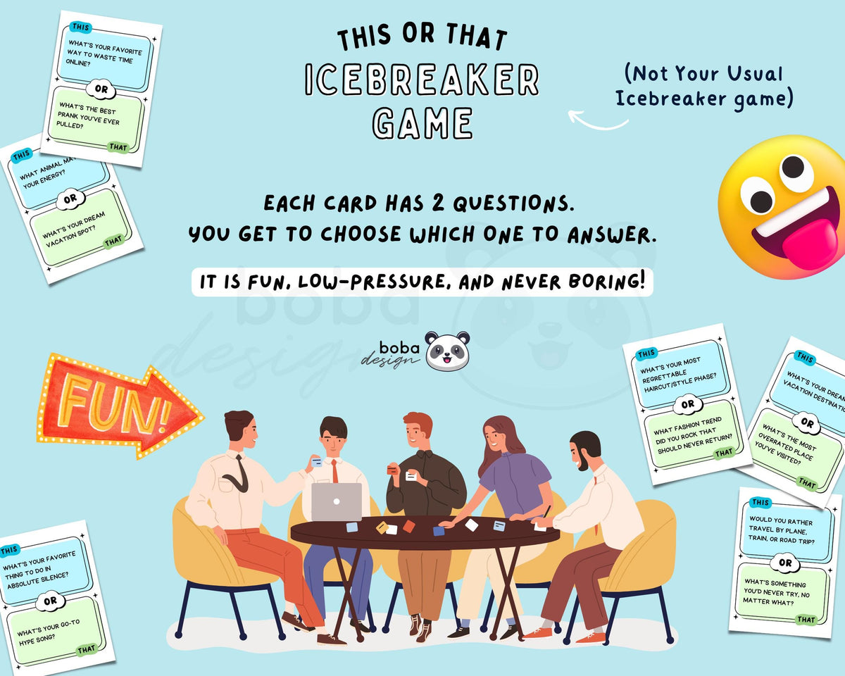 75 This or That Icebreaker Game Cards - Printable Team Building and Of ...